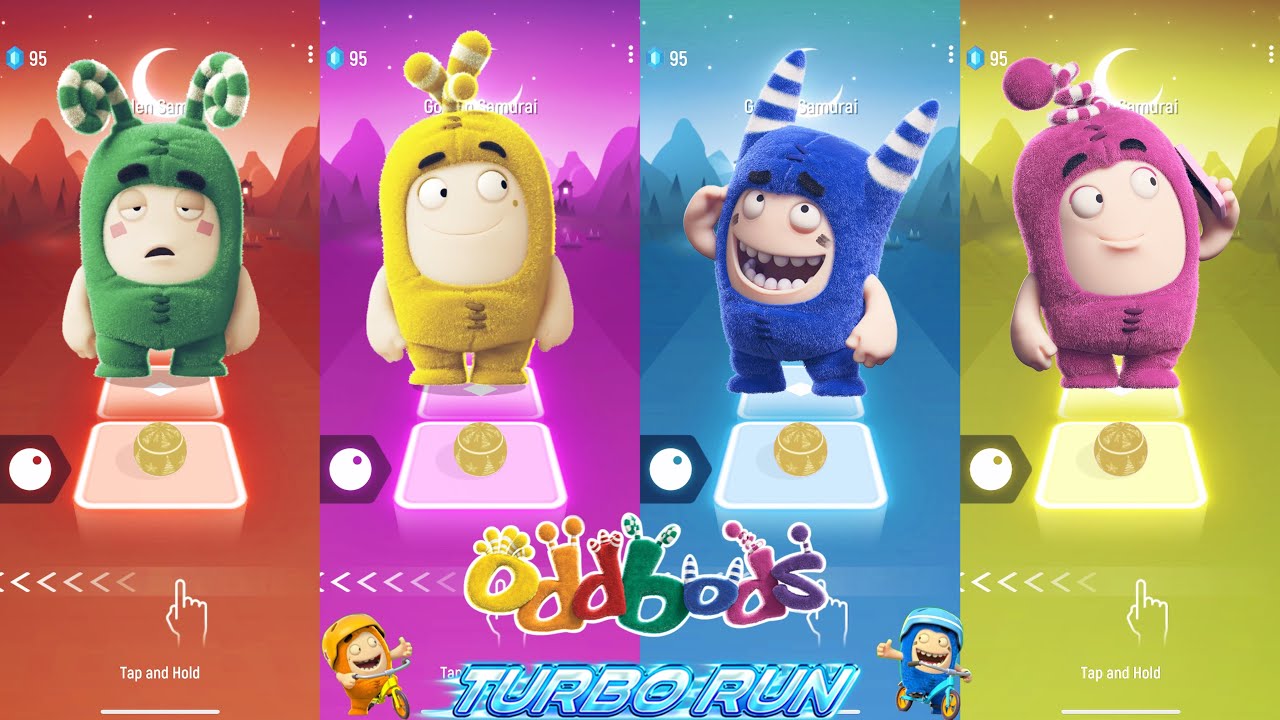 Oddbods Family : Zee Run vs Bubbles Run vs Pogo Run vs Newt Run ...