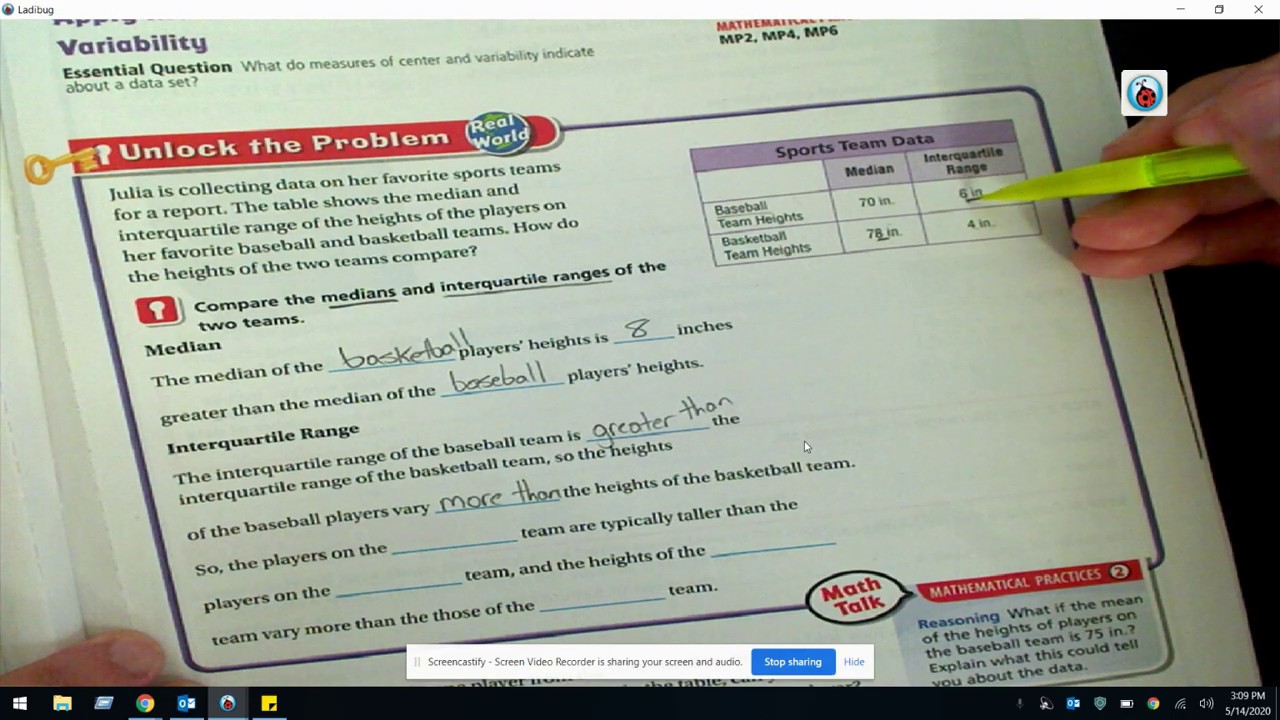 Chapter 13 Lesson 6: Apply Measure of Center and Variability - YouTube