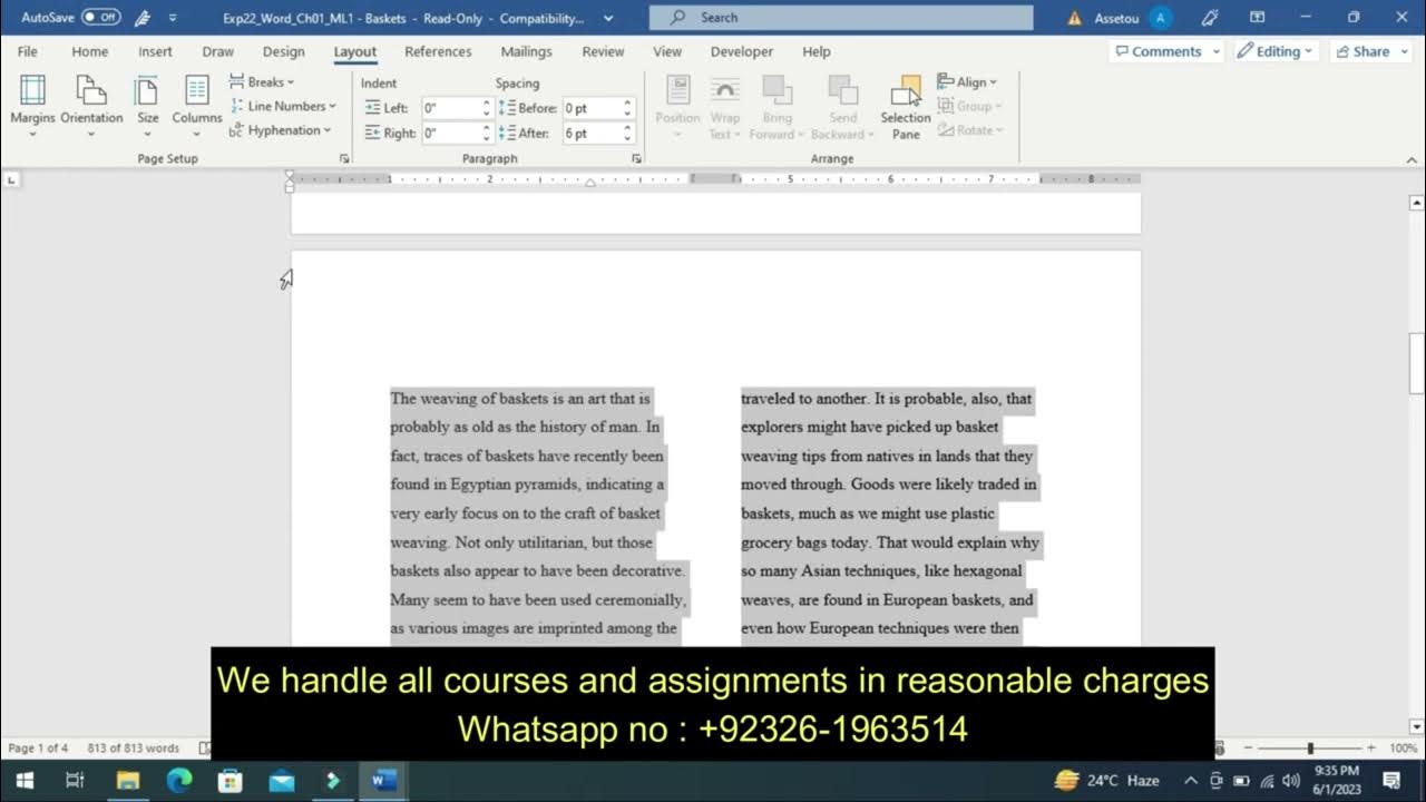Exp22_Word_Ch01_ML1_Baskets | Exp22 Word Ch01 ML1 Baskets | Exp22 Word Chapter01 Mid Level 1 ...