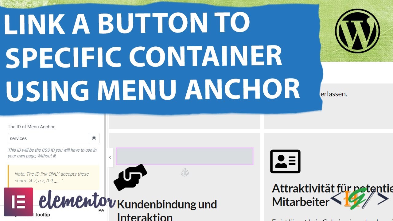 How To Link A Button To Section Container Using Menu Anchor Widget In Elementor Wordpress