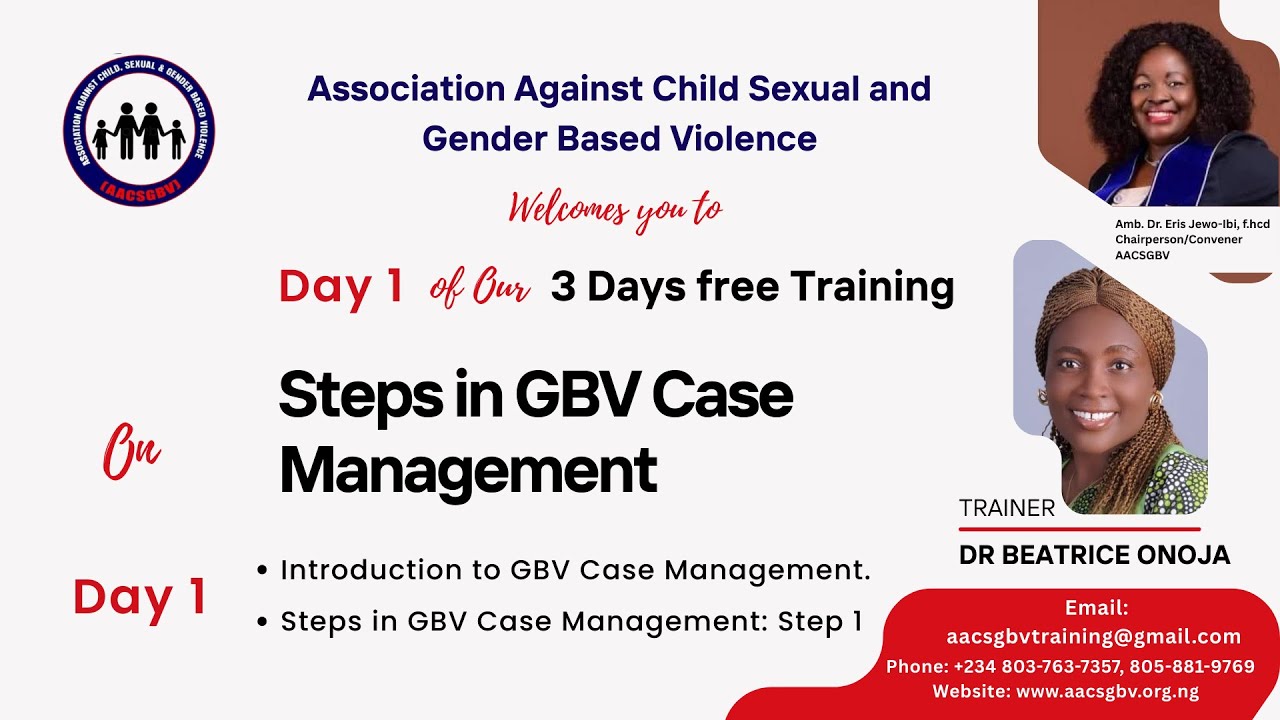 Day 1 Steps in GBV case management Training by AACSGBV Video - YouTube