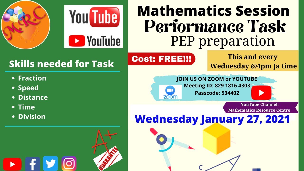 PEP Mathematics - Performance Task - January 27, 2021 - YouTube