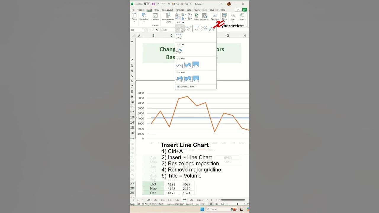 How to change line graph colors in excel based on value - Excel Tips and Tricks - YouTube