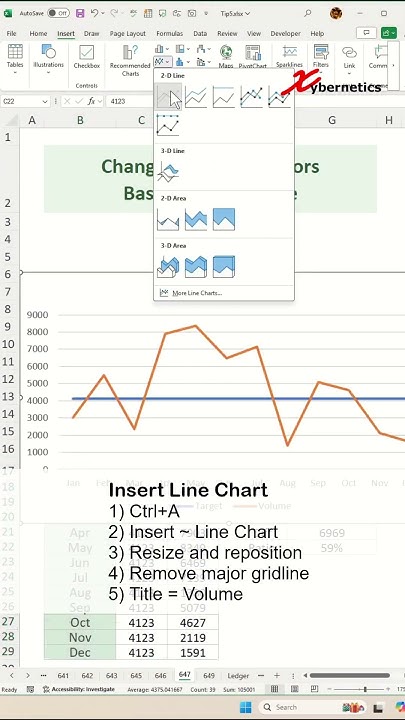 How to change line graph colors in excel based on value - Excel Tips and Tricks - YouTube