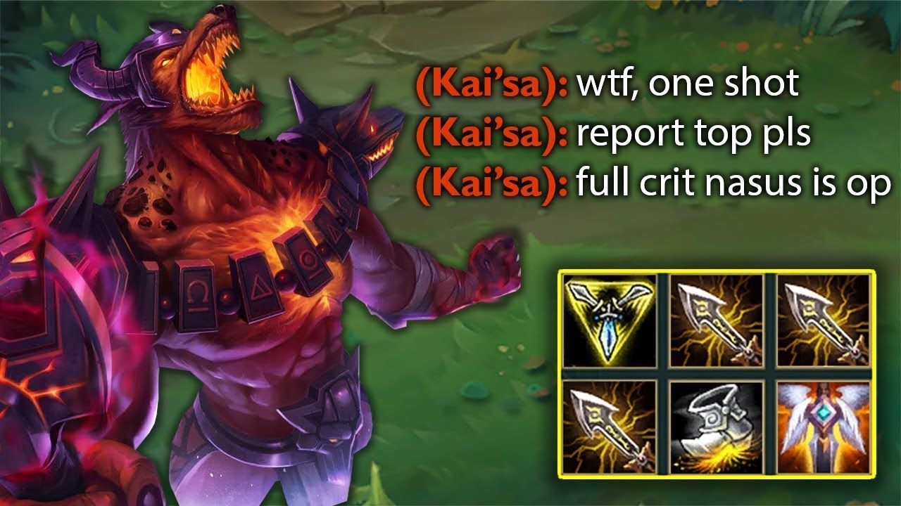 Full Crit Nasus | Morgana Lux CC For Days Best URF Video - YouTube