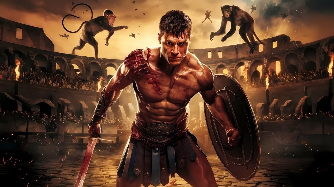 Gladiator is forced to fight mutant monkeys to buy his freedom Explain ...