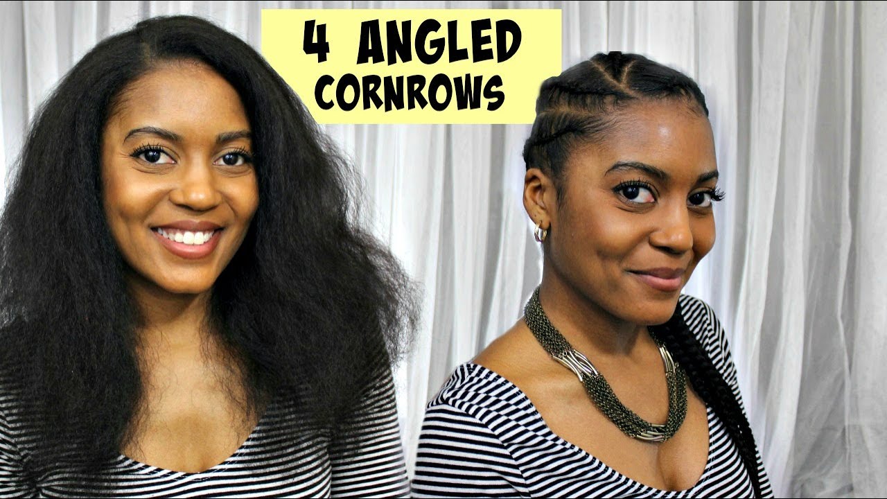 4 Angled Cornrows | Get Sassy Braid Bar - YouTube