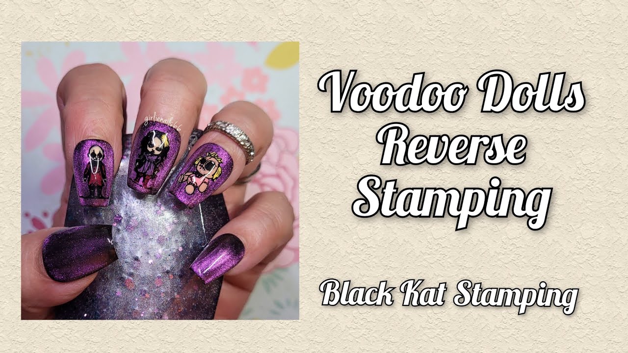 Voodoo Dolls / Reverse Stamping / Black Kat Stamping - YouTube