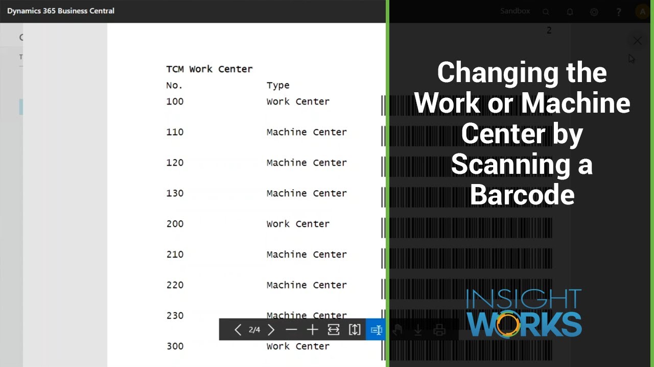 Changing the Work or Machine Center by Scanning a Barcode - YouTube