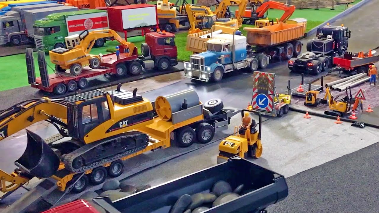 Bruder LKW, Bruder trucks, RC Baustellenfahrzeuge, Street Construction ...