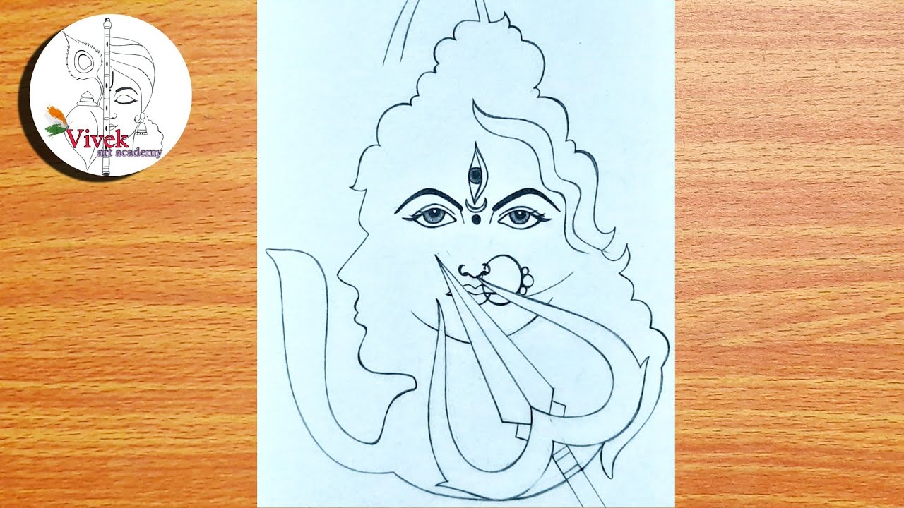 Maa Durga Face Pencil Sketch | How to Draw Durga Maa Step by Step ...