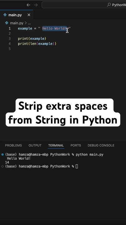 How To Remove Extra Spaces From String In Python Coding Python Stringsinpython Programming