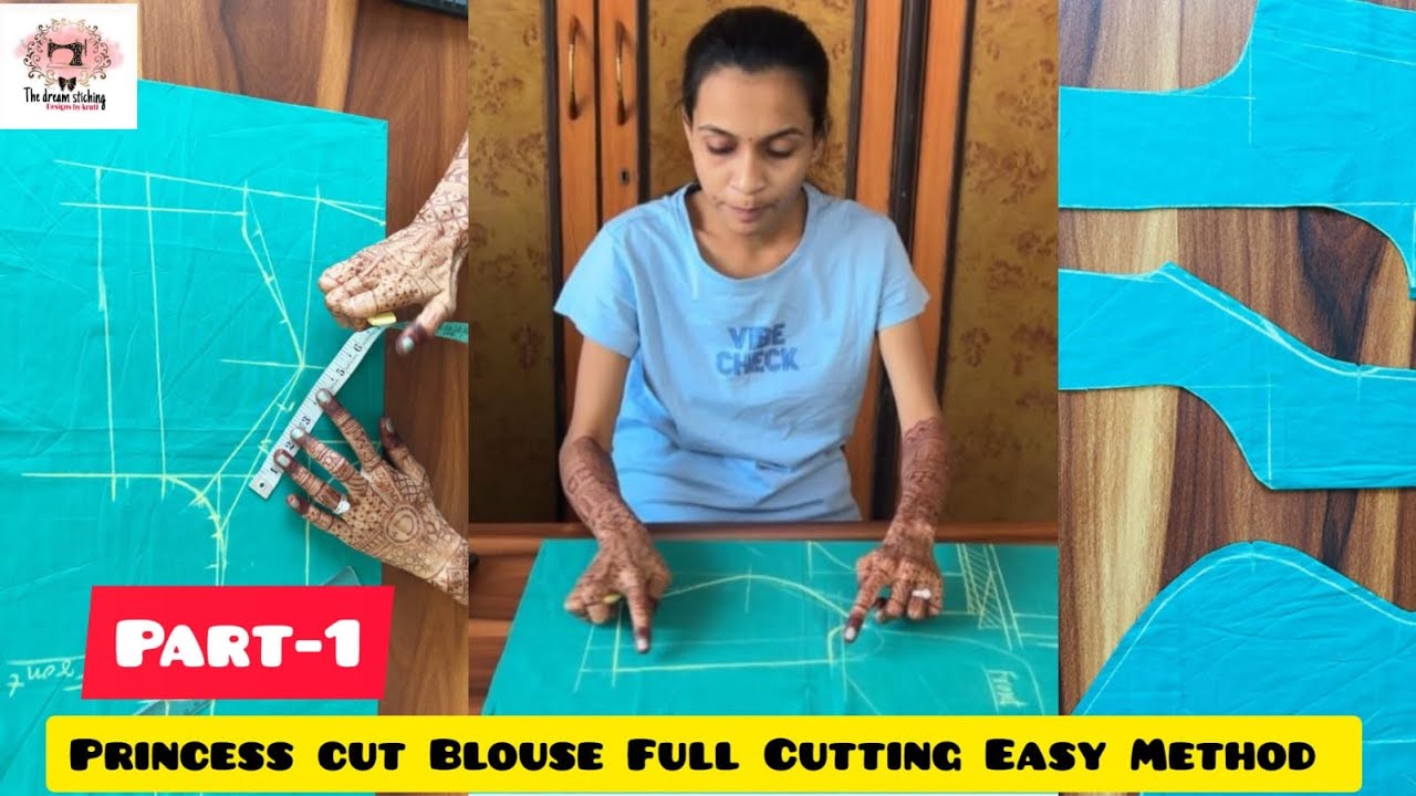 Princess cut blouse cutting Full Tutorial easy Method | Blouse Class ...