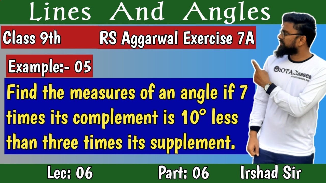 Find the measures of an angle if 7 times its complement is 10° less ...