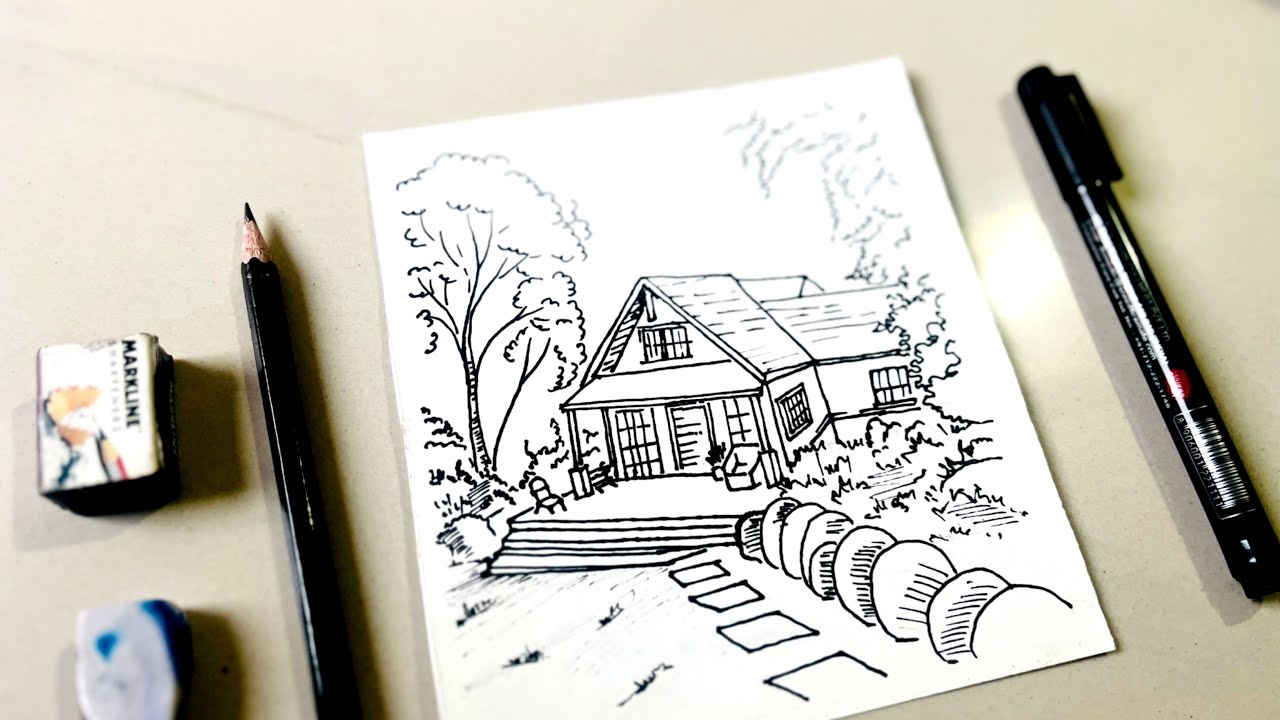 Simple Drawings Step By Step || By The Artist - YouTube