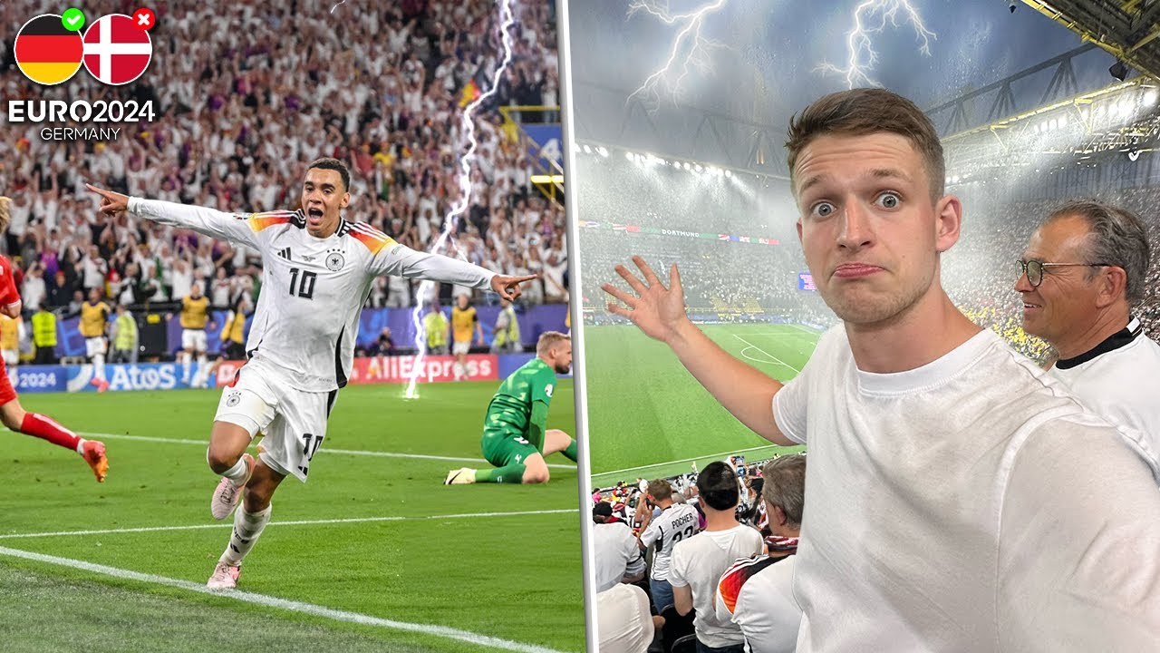 LIGHTNING STOPS the MATCH! GERMANY STRIKE DENMARK OUT - YouTube