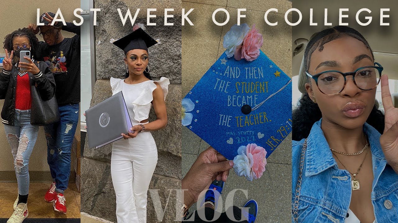 my very last week of college | graduation, finals week, graduation cap ...