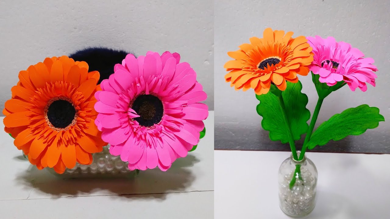 How to make beautiful paper flowers / A4 kadadasi mal nirmana / A4 ...
