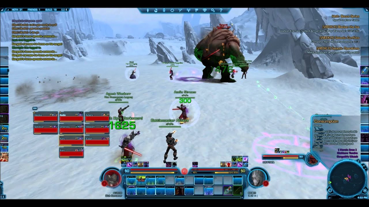SWTOR Hoth World Boss Gargath (Gameplay/Comedy) - YouTube