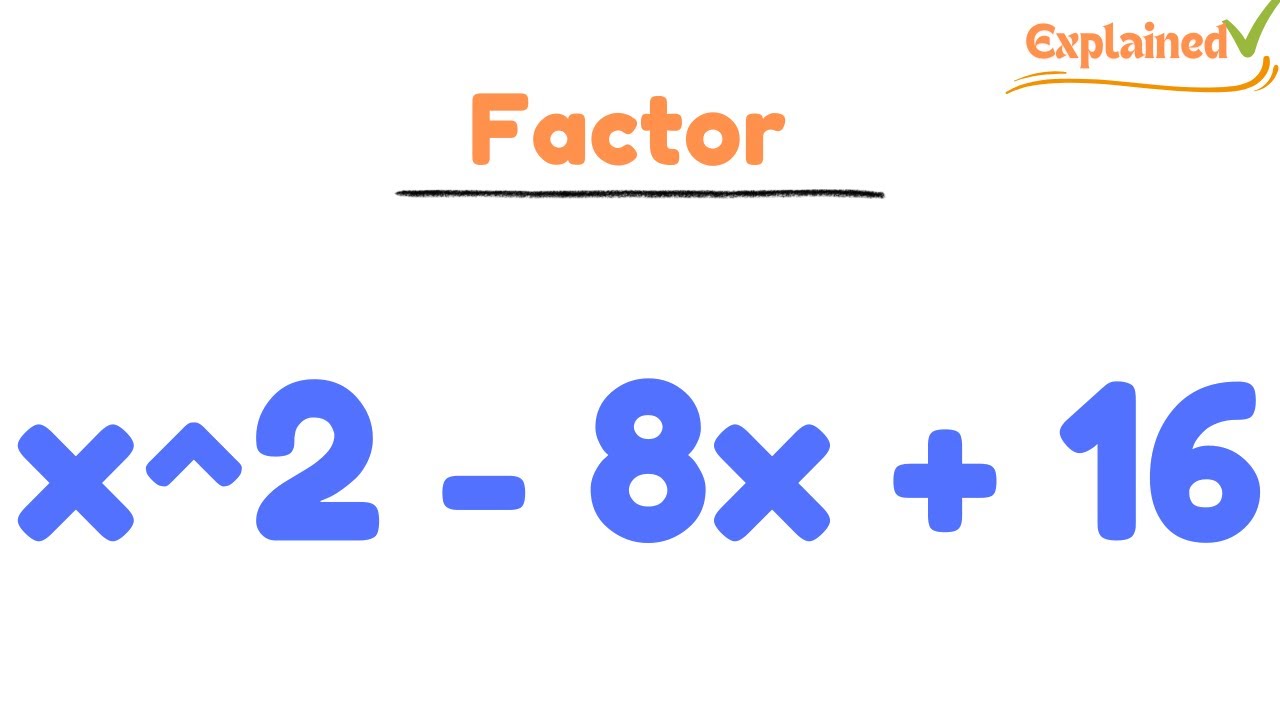 Factor X 2 8x 16 YouTube