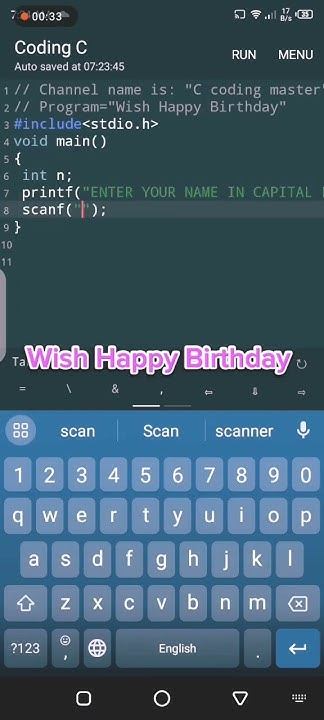 Wish Happy Birthday In C Language Ctutorials Tutorial Viral Shorts Ytshorts Ytshort Youtube