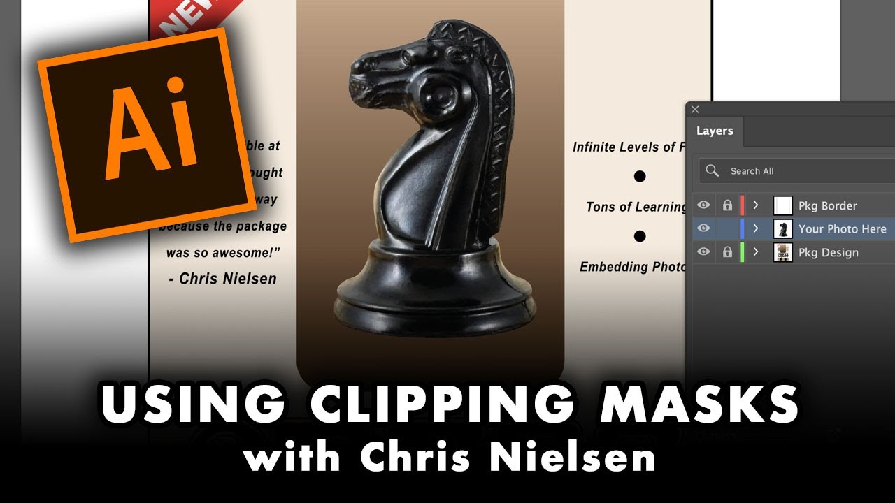 Ai - Chapter 9 - WORKING WITH CLIPPING MASKS in Adobe Illustrator - YouTube