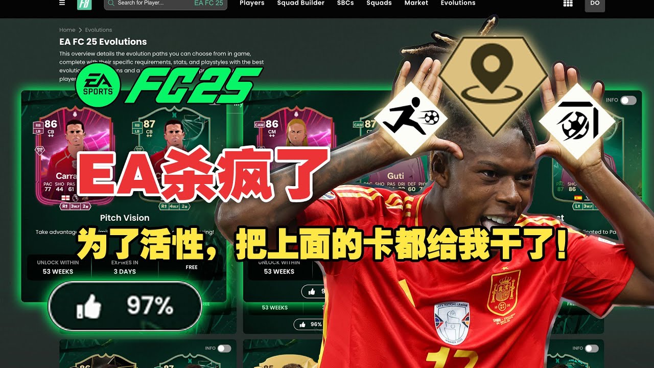 【FC25】Best进化推荐：传射速统统暴拉？快闪速度&射门&传球进化速推！Pitch Vision | Precision Shooter ...