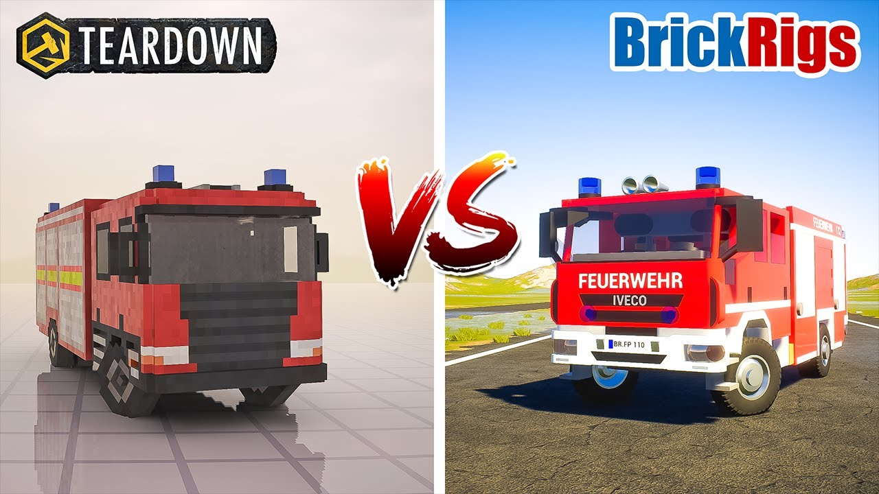 Teardown EUROPEAN FIRE TRUCK vs Brick Rigs EUROPEAN FIRE TRUCK - YouTube