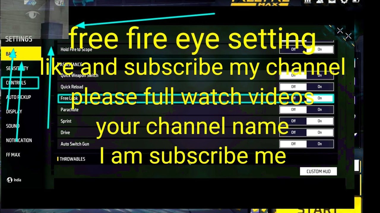 free fire Max custom setting. my video like and subscribe full watch me ...