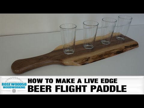 How To Make A Live Edge Beer Flight Paddle - YouTube