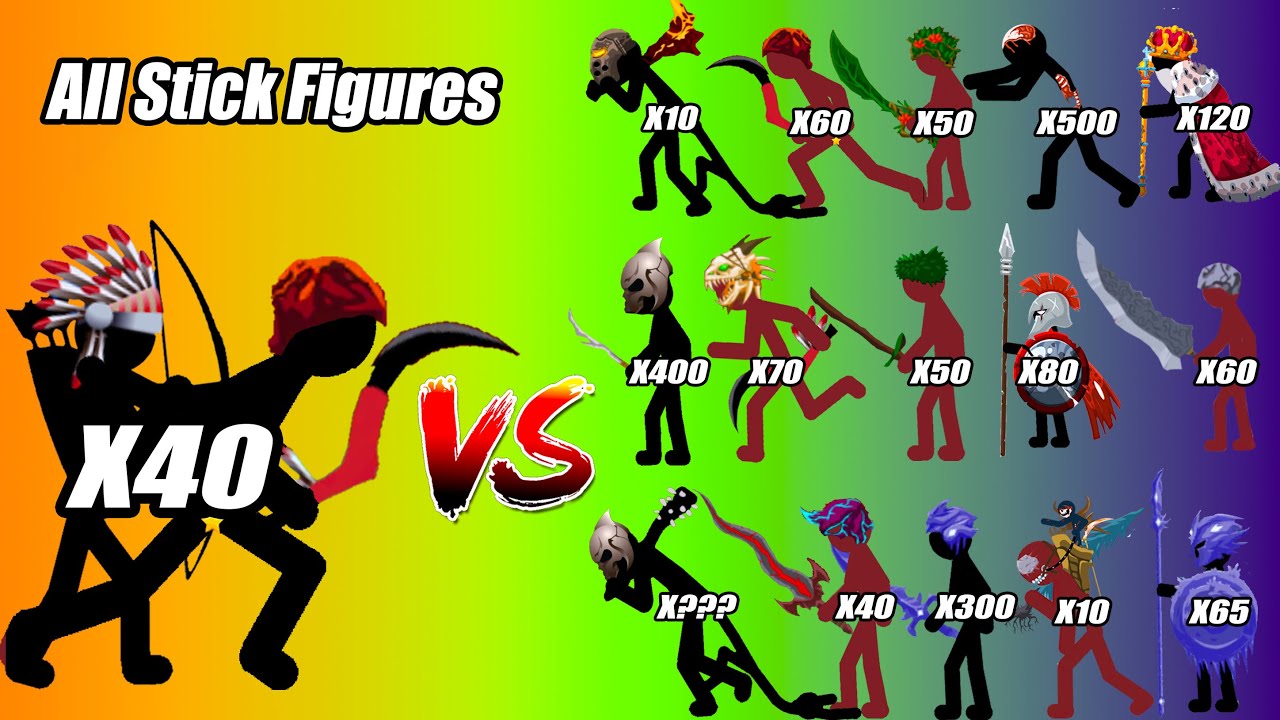 All Skins Stick Figures Vs Toxophilite Leader And Sicklewrath - Who ...