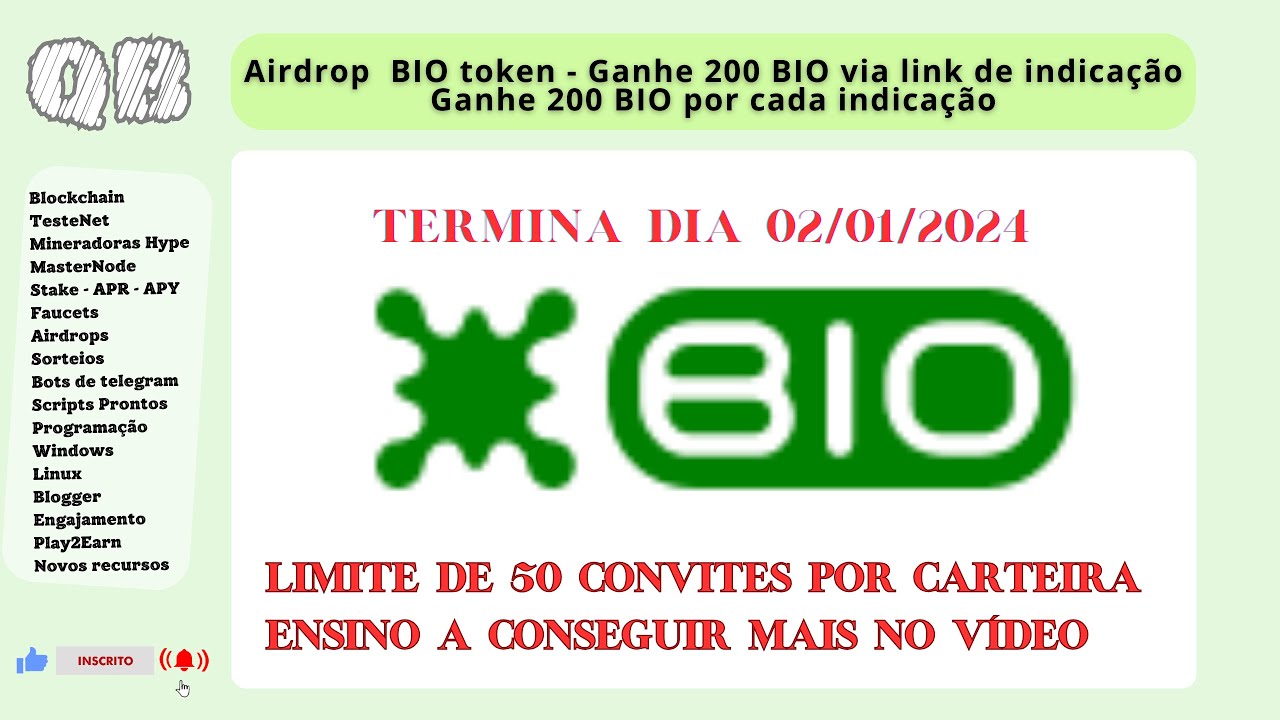 SCAM - Airdrop BIO token - Ganhe 200 BIO via link de indicação Ganhe ...