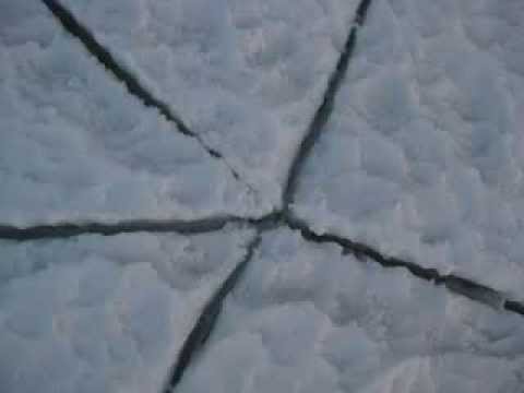 cracking sounds of expanding ice - YouTube