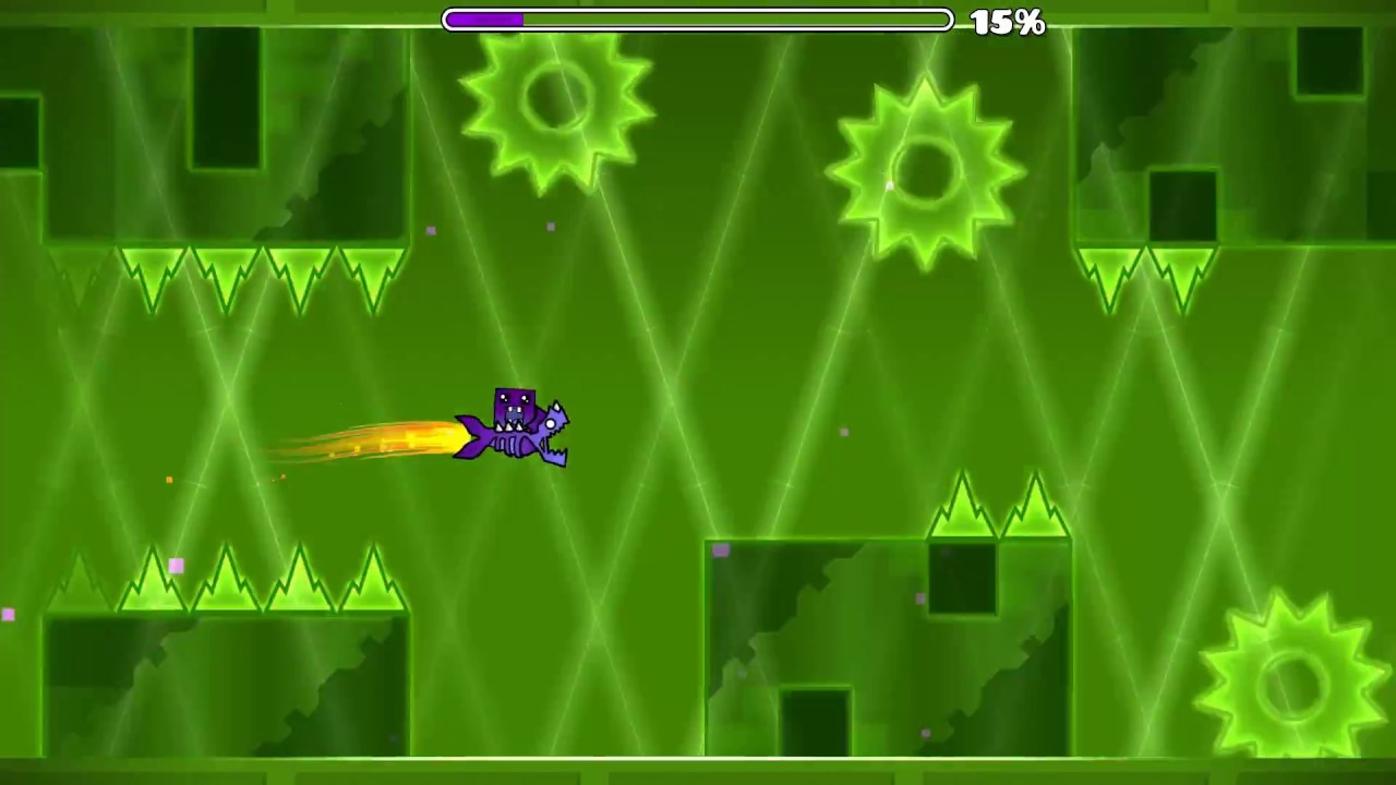 Geometry Dash - Green World Verification (4 Stars Hard Level) - YouTube