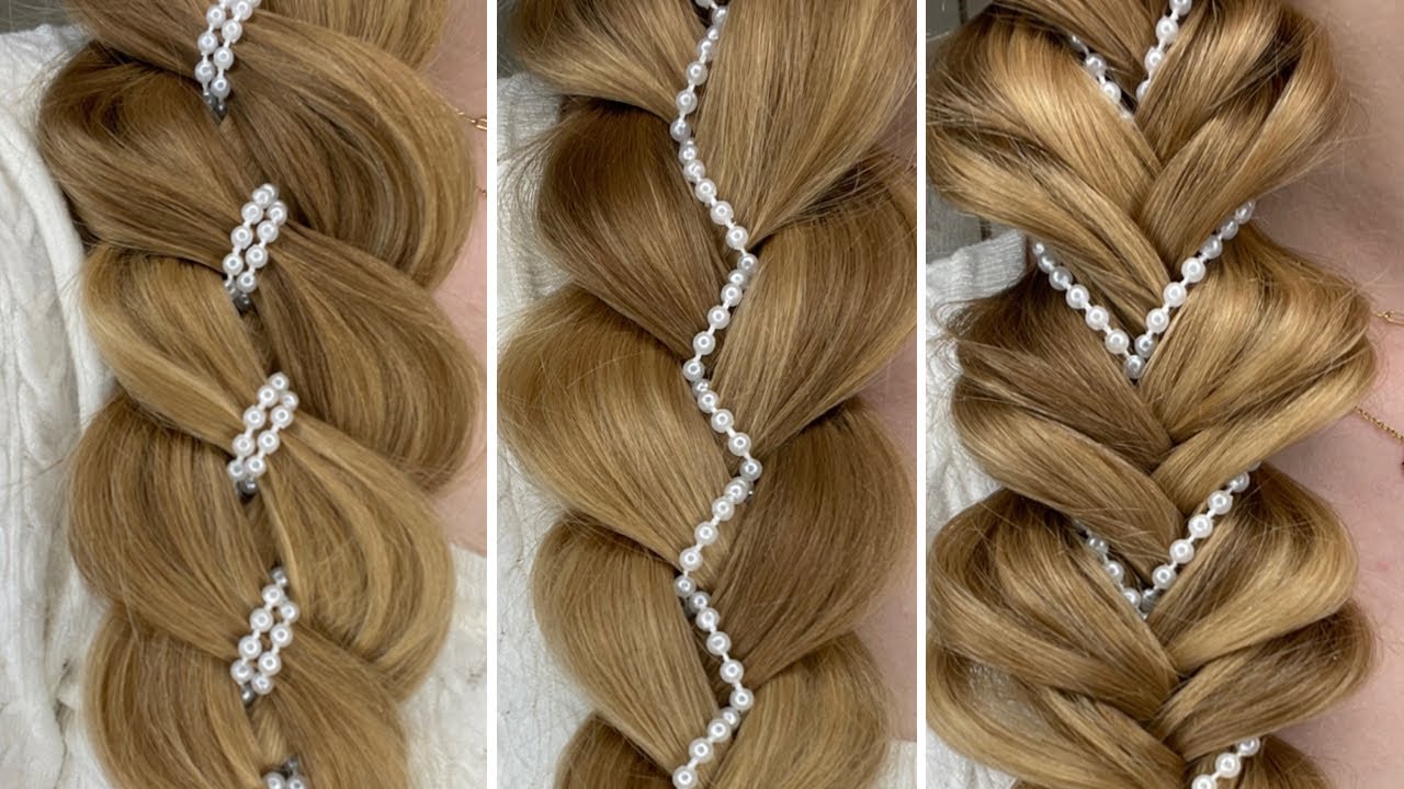 3 TRESSES AVEC UN FIL PERLE - YouTube
