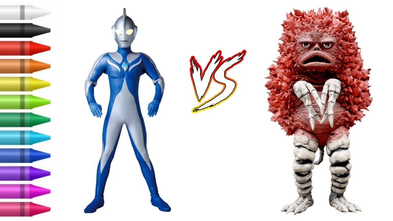 MEWARNAI ULTRAMAN COSMOS VS MONSTER KAIJU PIGMON - YouTube