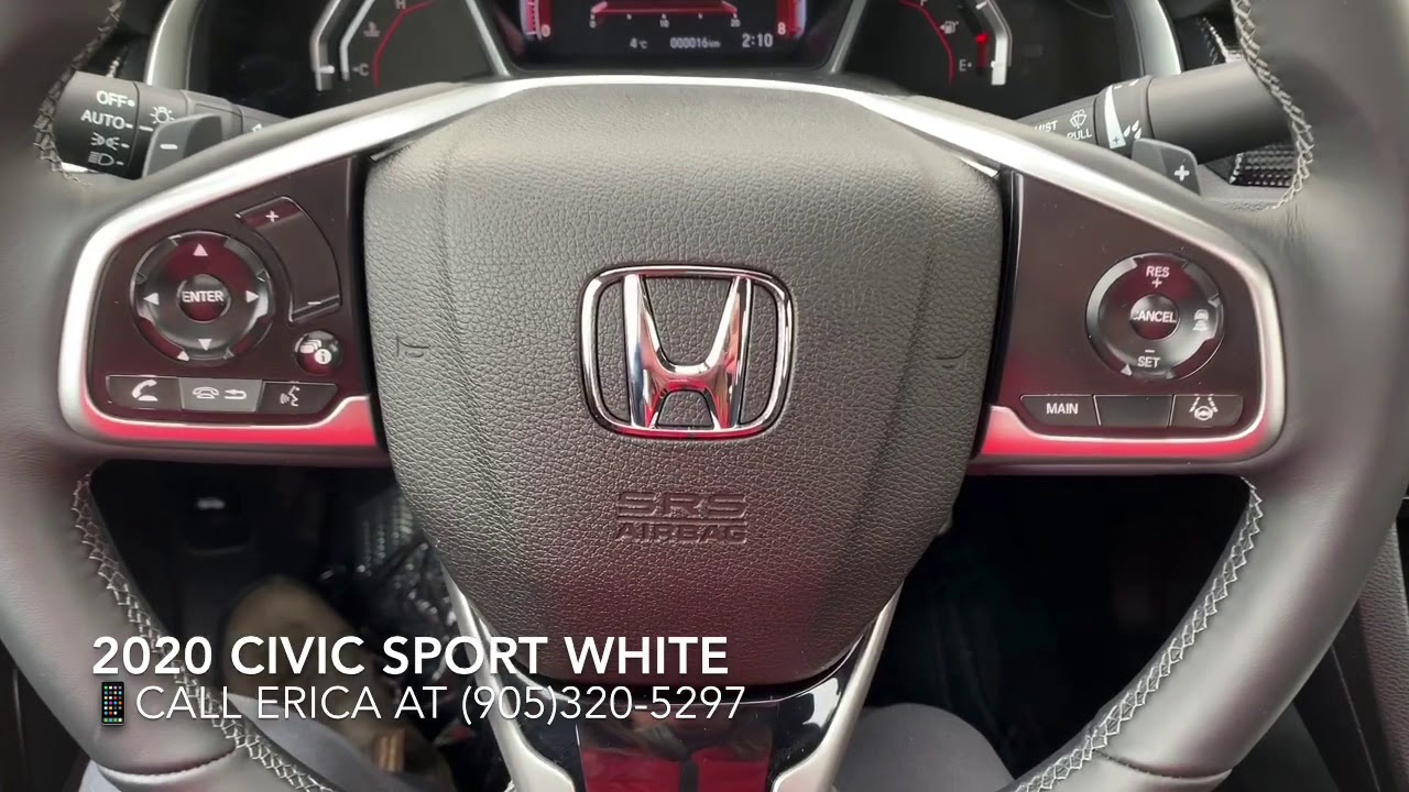2020 Honda Civic Sport White - YouTube