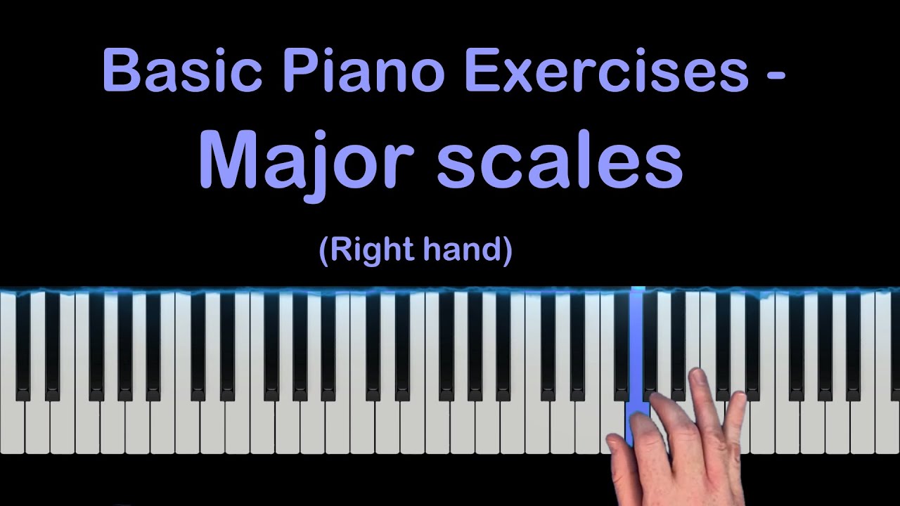 Basic piano exercises - Major scales for right hand - YouTube