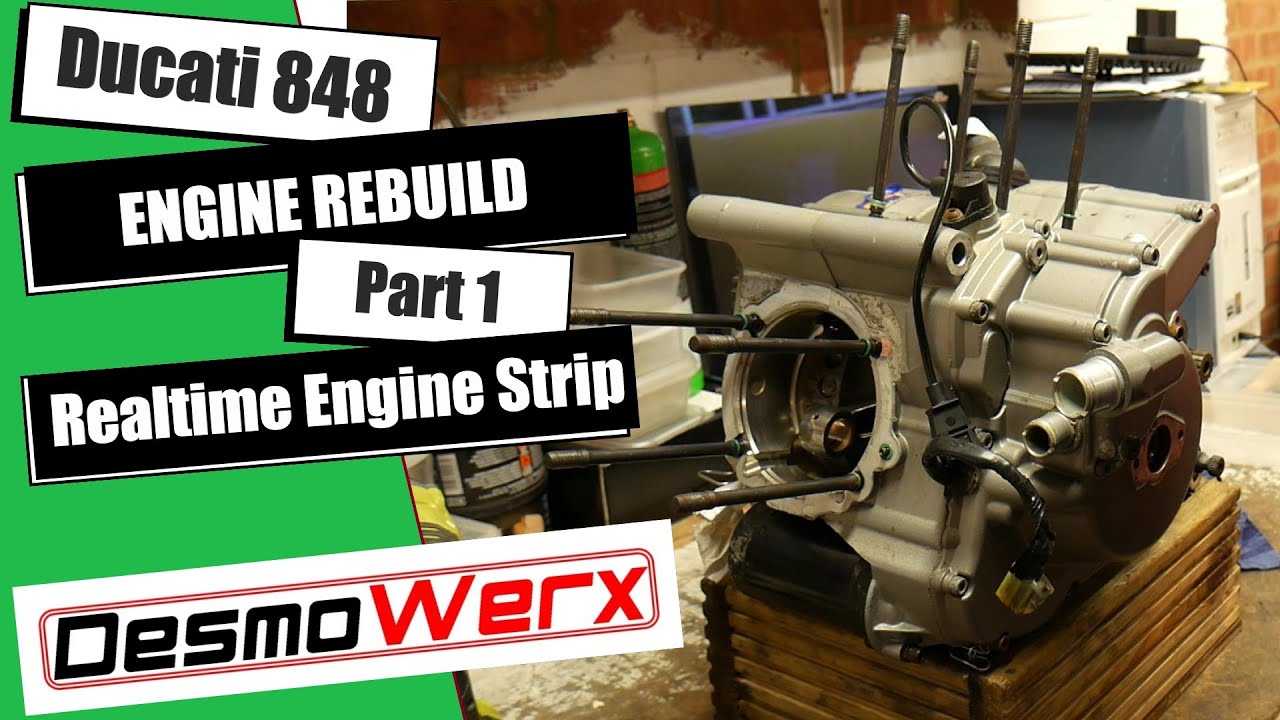 Ducati 848 Bottom End Engine Strip and Disassembly - Real time follow ...