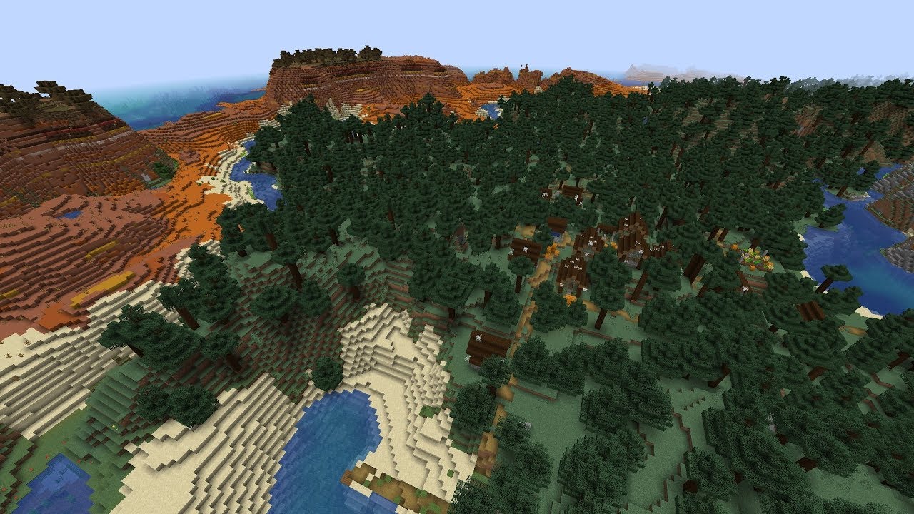 Minecraft 1.15.1 Seed 315: Corrupted zombie village in taiga near mesa ...