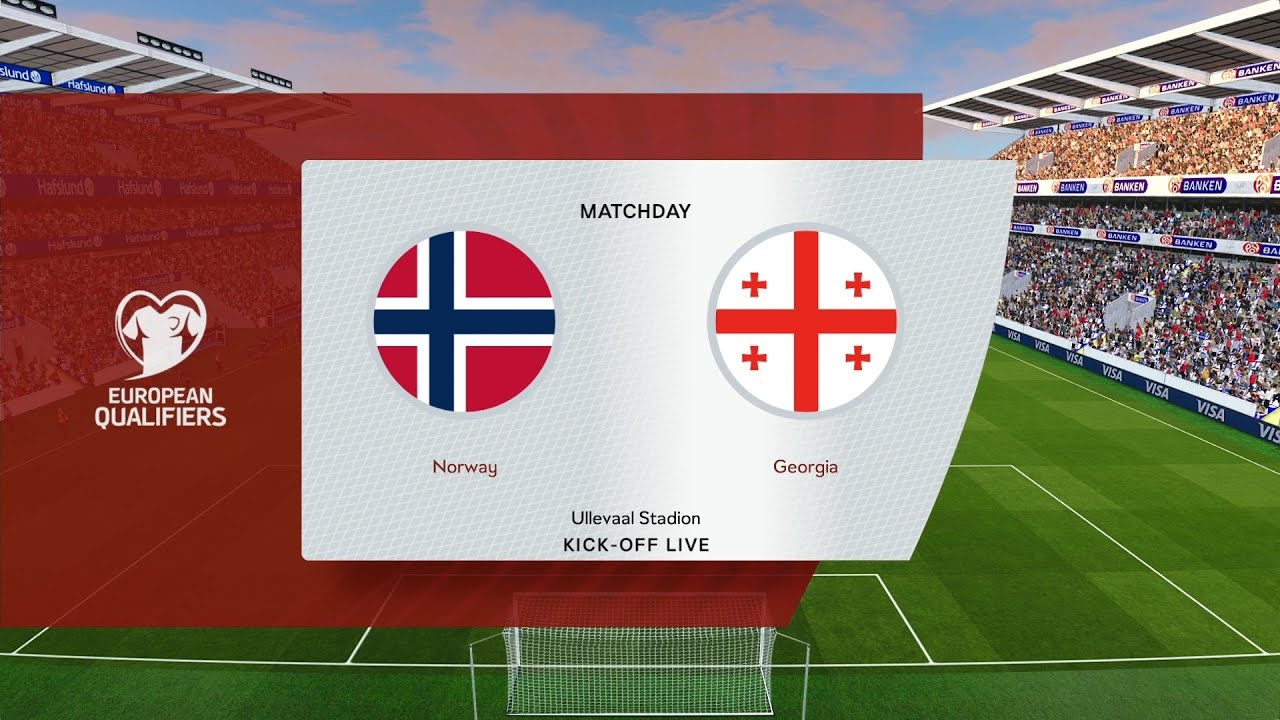Norway vs Georgia | Ullevaal | European Qualifiers | PES 2021 - YouTube