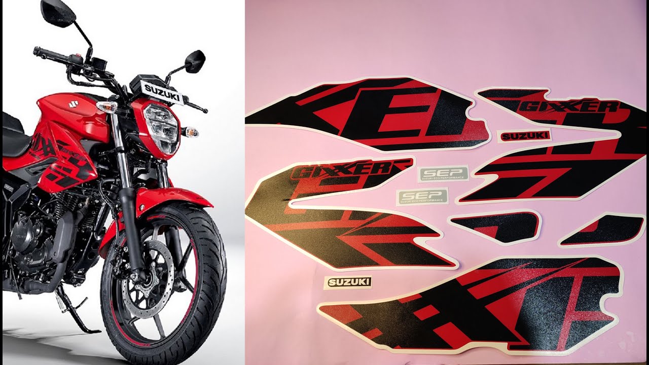 2021 Suzuki Gixxer 150cc BS6 Red Colour Sticker Full Set (New Model ...