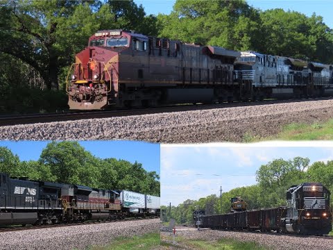 NS 1074(Lackawanna) Trails NS 23Z & 8102(Pennsylvania) Leads NS 17N + Amtrak,CSX,BNSF,CP,UP ...