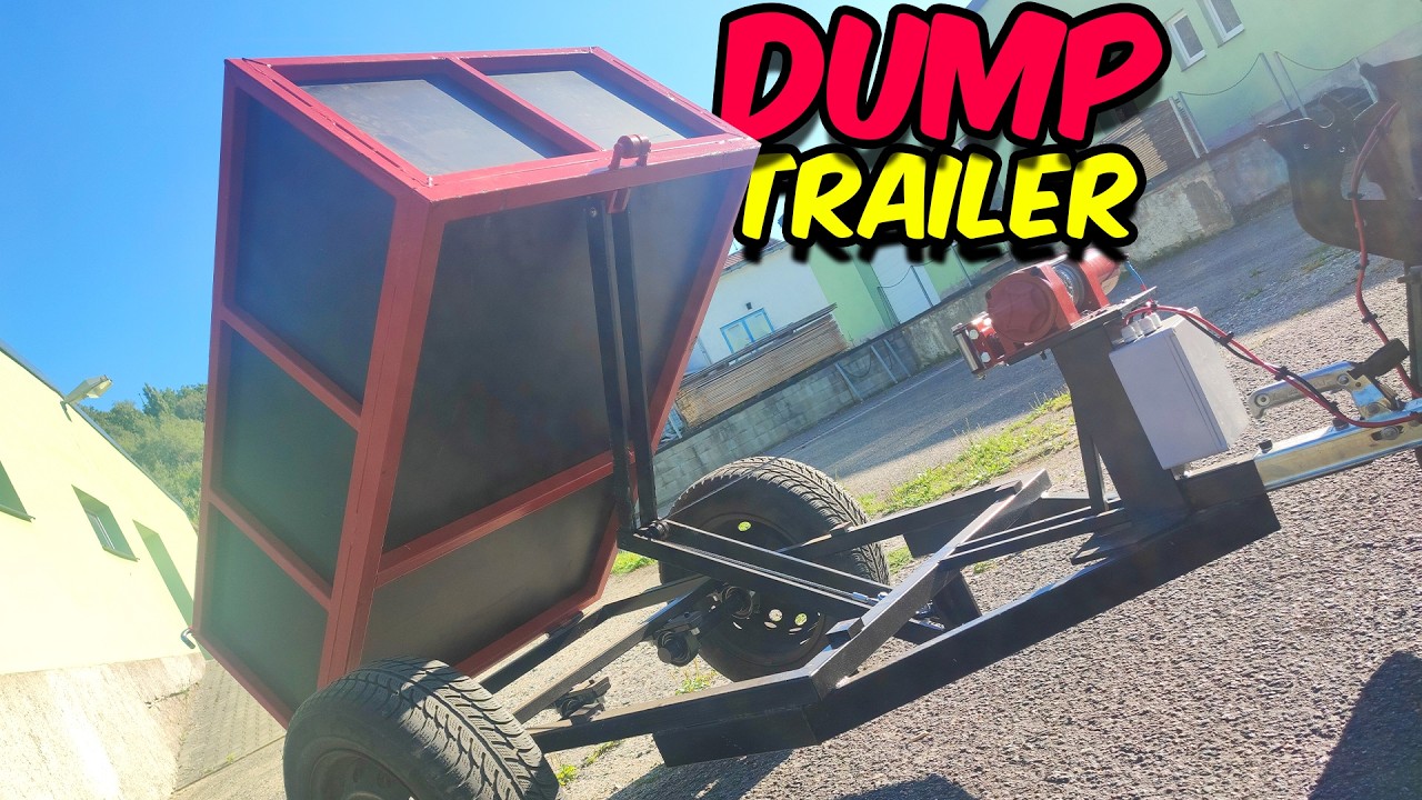 I made winch powered dump trailer - YouTube