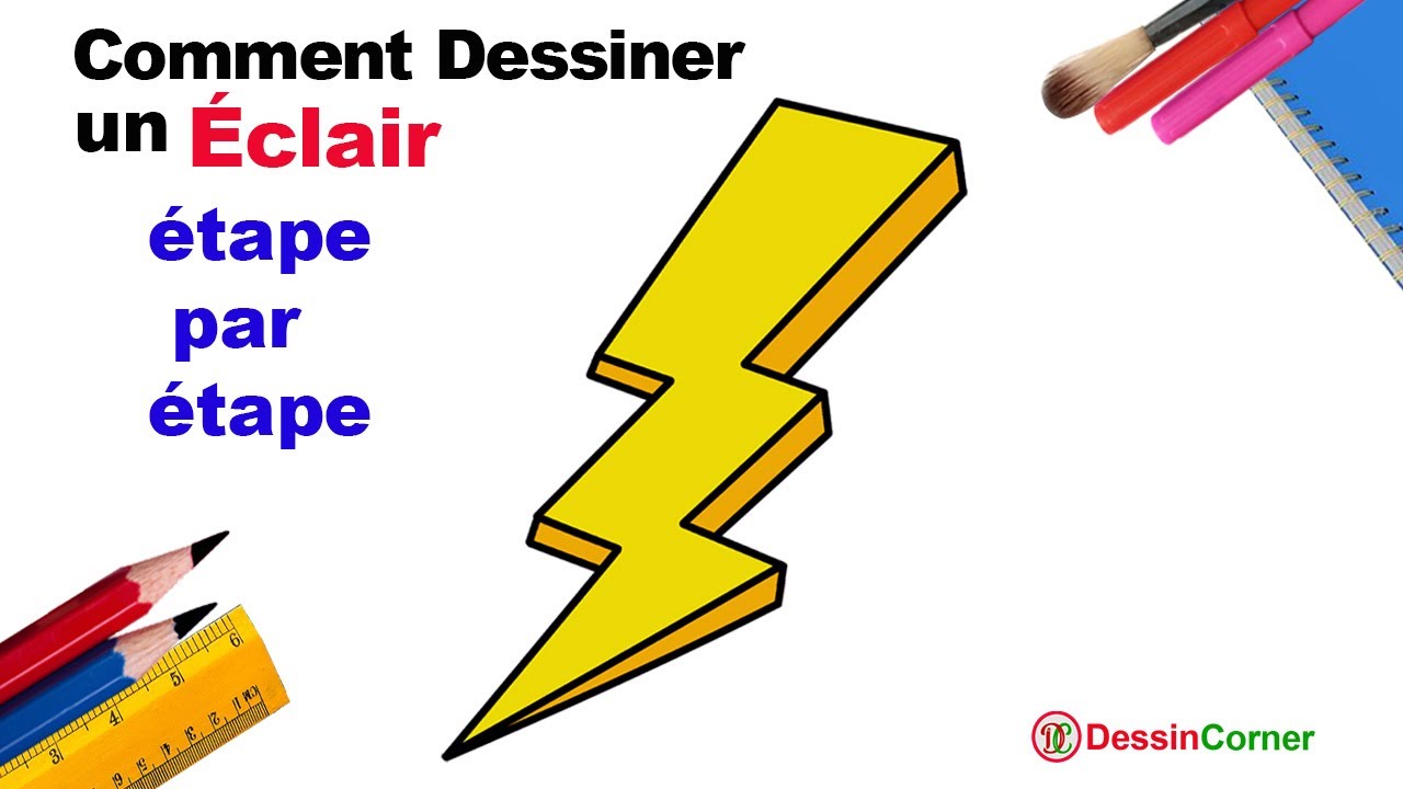 Comment Dessiner un éclair (Dessin étape par étape) - YouTube