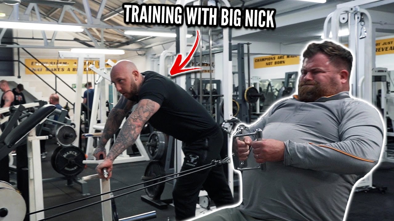 BICEPS AND BREAKFAST | TRAINING WITH BIG NICK COLLINS | FOOD REVIEW ...