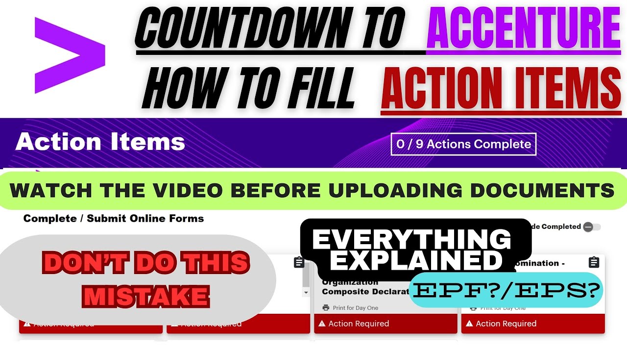 Accenture Action Items | Countdown to Accenture Guide📋| How to Fill ...