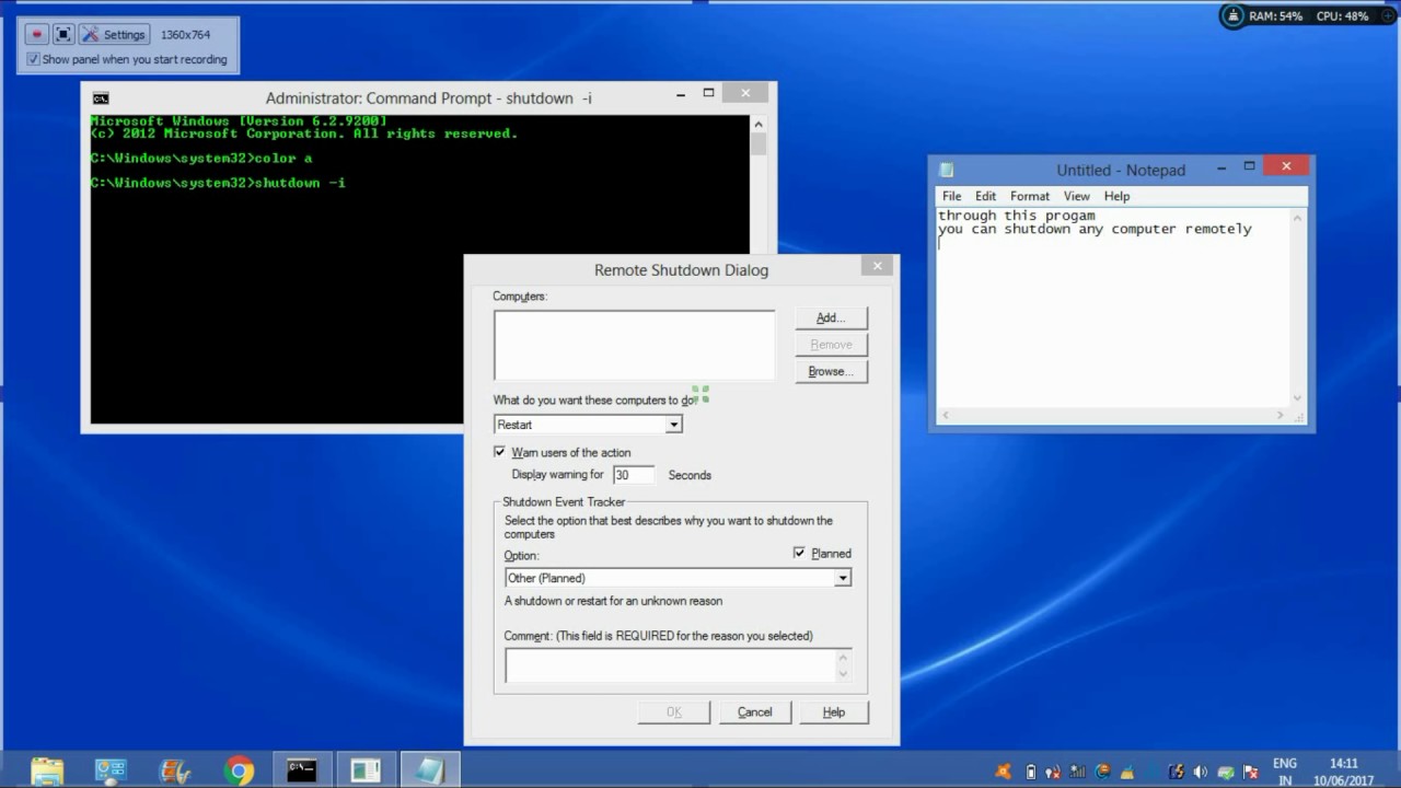how to shutdown anybody computer remotely by cmd - YouTube