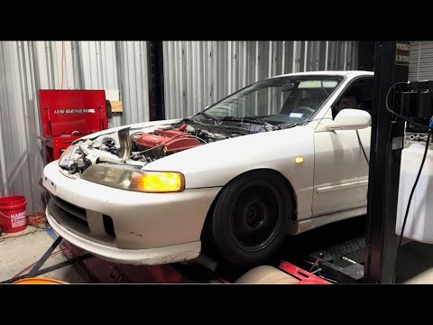 GTX3582R F20B Dyno tune JDM front end Integra - YouTube