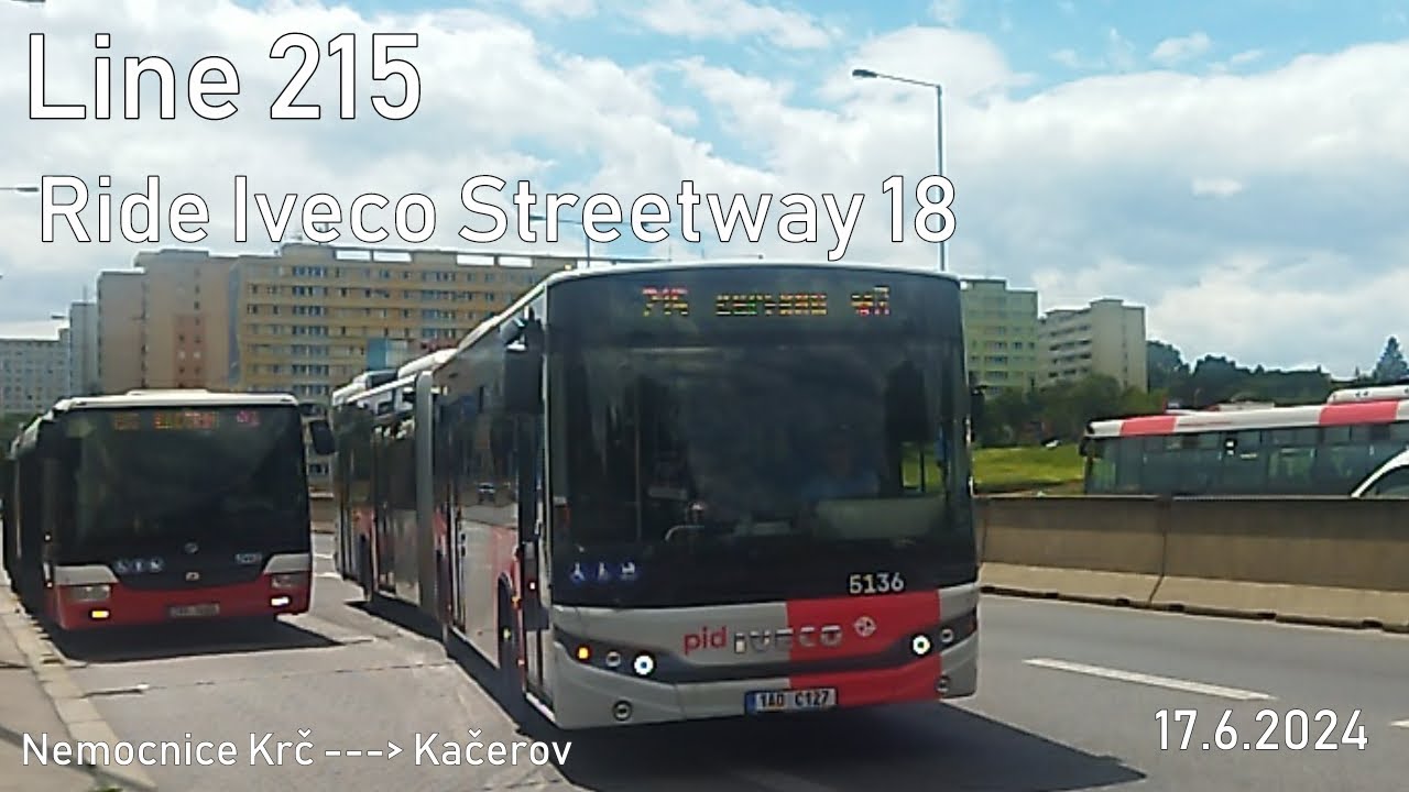 Line 215 Ride Iveco Streetway 18 to Kačerov - YouTube